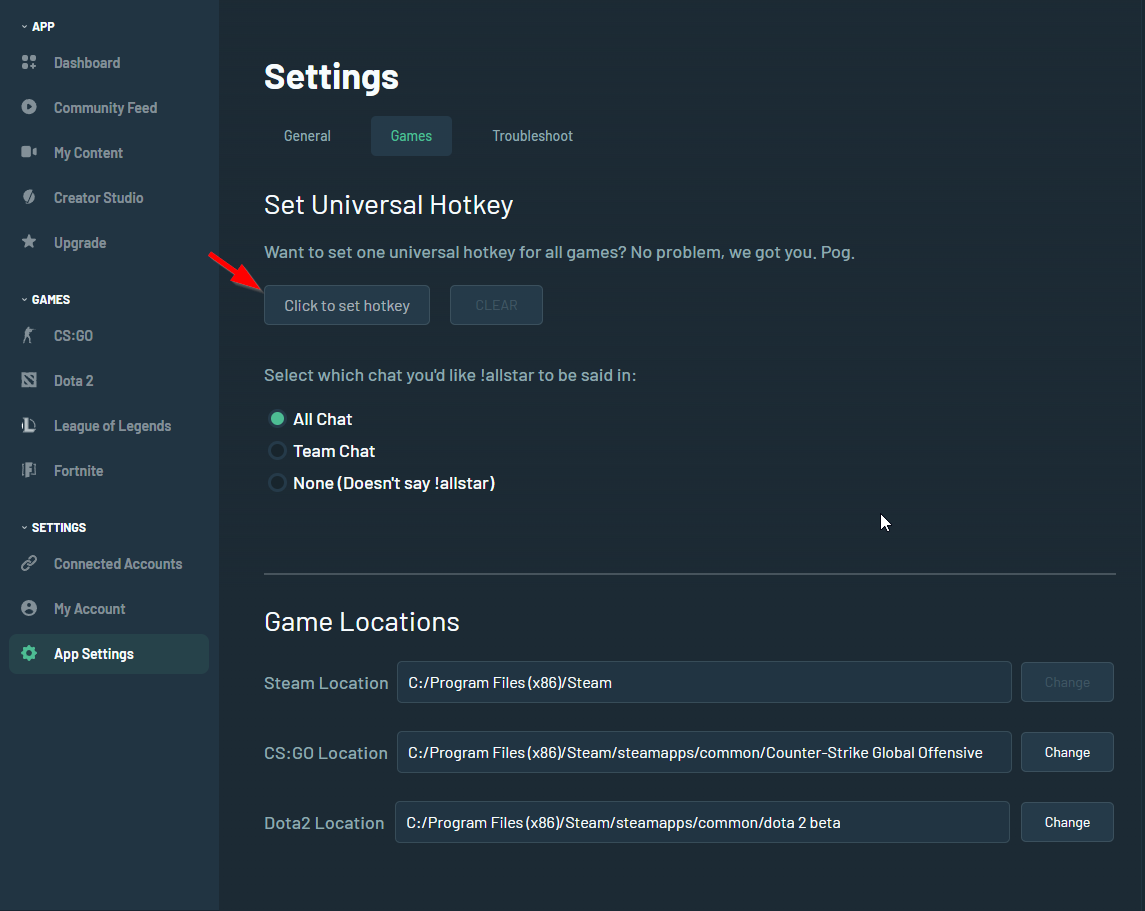 How can I set a hotkey for Allstar? – Allstar