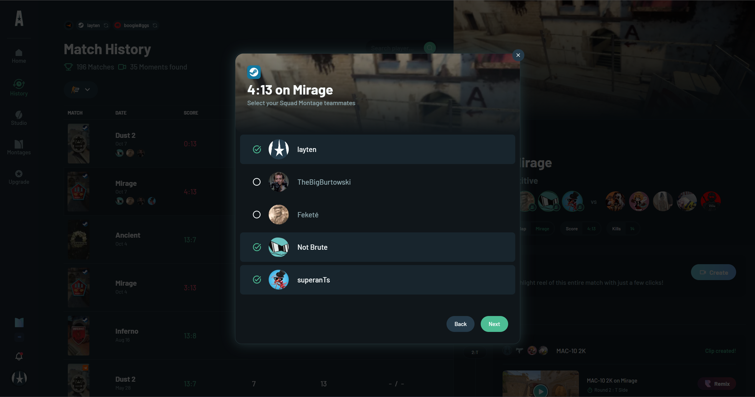 Match/Squad Montage - FAQ – Allstar