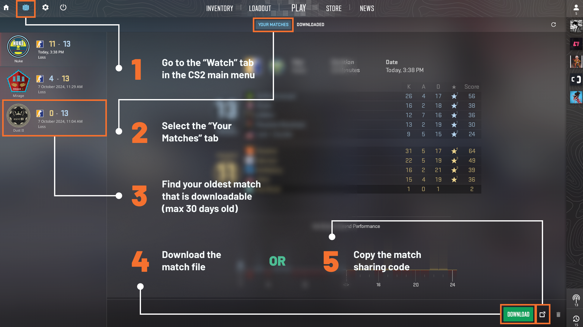 How do I find my share codes or download matches in CS2? – Allstar
